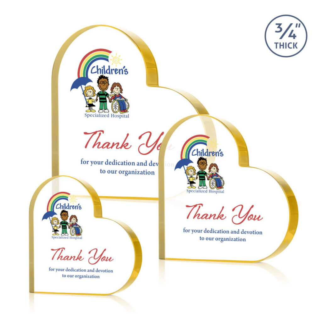 Davina Heart VividPrint™ Award - Gold - Award Maven